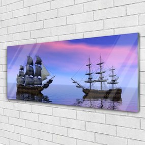 akrylový obraz Lodě Moře Krajina 125x50 cm