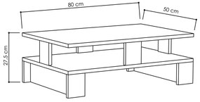 Designový konferenční stolek Achilles 80 cm vzor dub