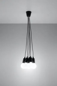 Závěsné svítidlo SOLLUX Diego 5 E27 5x60W bez zdroje PVC černá SL.0574