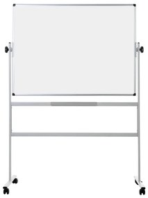 Bi-Office Mobilní otočná oboustranná keramická tabule, magnetická, bílá, 1200 x 900 mm