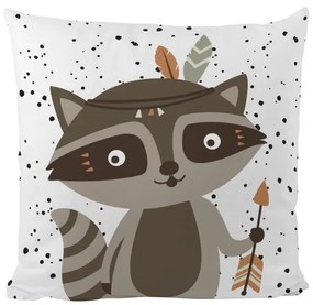 Povlak na polštář raccoon indian, bavlněný satén
