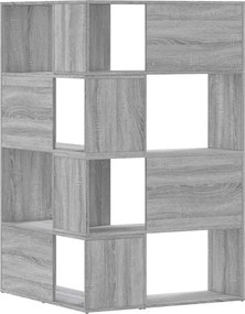Rohová knihovna 4patrová šedá sonoma 85 x 85 x 140 cm kompozit 3307815