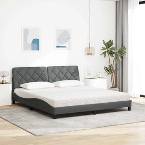 Postel s matrací tmavě šedá 180 x 200 cm textil 3310756