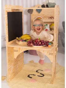 Myminihome Kuchyňský ostrůvek s křídovou tabulí do dětského pokoje Zvolte barvu: Nelakovaná