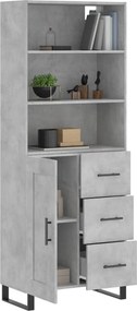Skříň highboard betonově šedá 69,5x34x180 cm kompozitní dřevo 3190049