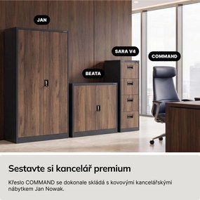 Kožené kancelářské kancelářské křeslo pro ředitele modré: COMMAND