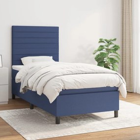 Box spring postel s matrací modrá 90x190 cm textil 3141823