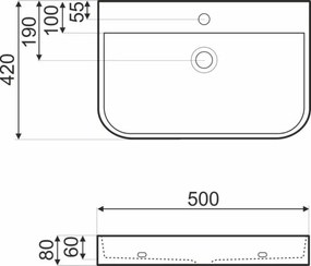 Novoterm Keramické umyvadlo na desku NV-KR-43