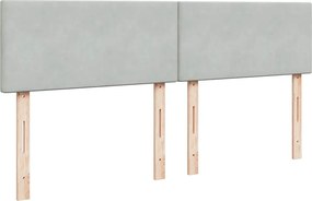 Box spring postel s matrací světle šedá 200x200 cm samet 3287824