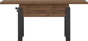 Rozkládací polohovací konferenční stolek HOGO 3v1 | 120-157x62,5-74,5x67 cm | síla horní desky 32 mm | ořech/černé nohy