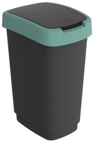 Odpadkový koš s houpacím víkem - ROTHO TWIST, 25 l Barva: zelená