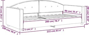 vidaXL Válenda 90 x 200 cm samet [354139] Barva: světle šedá