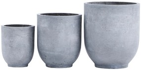 House Doctor Set tří šedých cementových květináčů Gard 18/24/31 cm