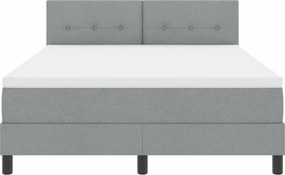 Postel s boxspringem s čelo Světle šedá 160 x 200 cm textil 3338699