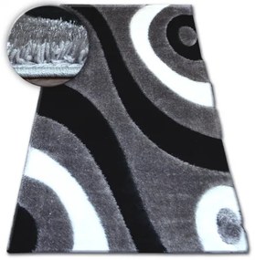 Kusový koberec Shaggy SPACE 3D B314 šedý Rozměr: 160x220 cm