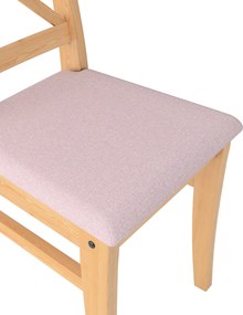 Potah na židli Ingolf s čalouněným sedákem barva růžová látka pletený vzor