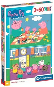 Clementoni - Puzzle 120 Prasátko Peppa piknik 2x60 dílků