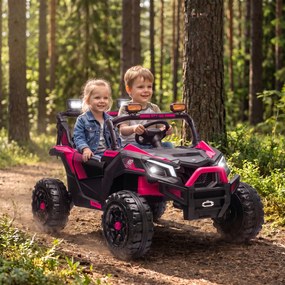 AIYAPLAY Dětské elektrické auto UTV pro dva, růžové