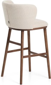 Béžová čalouněná barová židle (výška sedáku 75 cm) Ciselia – Kave Home