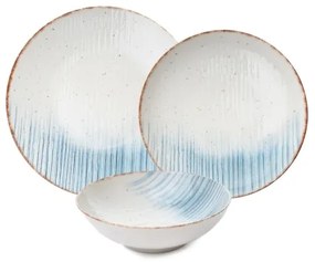 Jídelní sada 24 ks bílá/modrá/porcelán