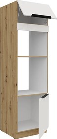 ARIA az | vysoká skříňka 60 DPM-210 2F na vestavnou troubu a mikrovlnku | 60 cm | ANTI FINGERPRINT povrch | artisan/bílá