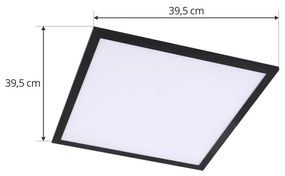 LED panel Lindby Enhife, černý, 39,5x39,5 cm