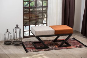 Atelier del Sofa Taburet Eda - Beige, Orange, Béžová, Oranžová, Hnědá