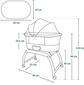 Lionelo - Dětská postýlka s váhou CORAL White