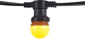 Černý propojovatelný světelný řetěz se zástrčkou, 14m, vč. 30 světel E27, IP64 - Lubber