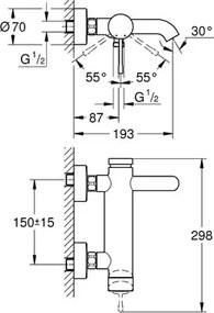 Grohe Essence - Vanová baterie kartáčovaný tmavý grafit