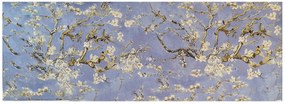 Lenbutik Lněný běhoun na stůl Vincent Van Gogh Mandlový květ / Almond Blossom-verze modrá Rozměry ubrusů: 142x50 cm