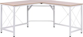 HOMCOM Psací stůl do tvaru písmene L Rohový psací stůl 150x150x76cm Rohový psací stůl z MDF v přírodní barvě pro domácí kancelář a pracovnu | Aosom.de