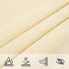 Plachta proti slunci 160 g/m² krémová 3,5 x 5 m HDPE 311187