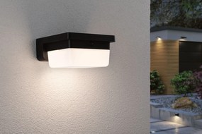 P 95748 Hybrid LED venkovní nástěnné svítidlo Isleen domovní 230V + solární IP44 hranaté 163x163mm 3000K 2,3W 230V černá - PAULMANN