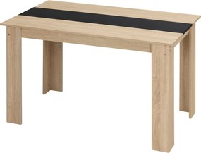 HOMCOM Moderní jídelní stůl s velkou pracovní plochou pro 2-4 osoby z dřevotřísky 120D x 69Š x 75V cm Černá a Přírodní