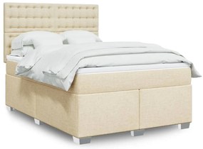 Box spring postel s matrací krémová 160x200 cm textil 3292858