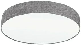 Stropní svítidlo Eglo PASTERI / Ø 57 cm / 3 × 60 W / E27 / IP20 / ocel / textil / sklo / šedá