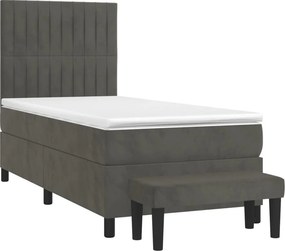 vidaXL Box spring postel s matrací 90x200 cm samet [3137942] Barva: Růžová