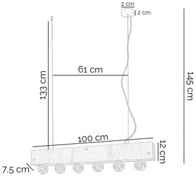 ONLI - Lustr na lanku ARGO 6xE27/22W/230V šedá