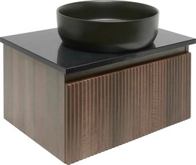 Koupelnová skříňka s deskou z umělého kamene SAT Evolution 58x30x44,8 cm ořech mat SATEVO60NATK
