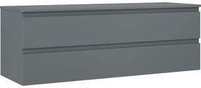 Mexen Orio koupelnová skříňka 140 cm s deskou, 2 zásuvky, grafit mat - 91A10-14047-2-BFFC66
