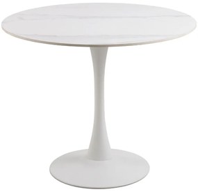 OnaDnes -20% Scandi Bílý keramický jídelní stůl Montgomery 90 cm