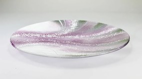 BDK-GLASS Autorská skleněná mísa SPRING Waves, prům. 40cm