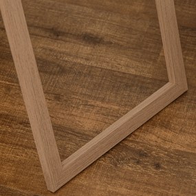 HOMCOM Stojací zrcadlo s dřevěnou strukturou Zrcadlo v plné délce Toaletní zrcadlo Make-up zrcadlo Stříbrná světle hnědá 40 x 35 x 147 cm do ložnice …