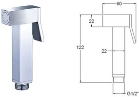 Sapho Sapho, LATUS podomítková baterie s bidetovou sprškou Latus, hranatá, 1102-40-01
