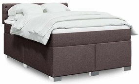 Box spring postel s matrací tmavě hnědá 140x190 cm textil 3288193