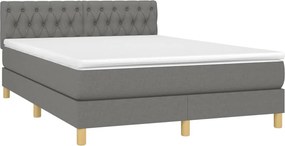 Box spring postel s matrací tmavě šedý 140 x 190 cm textil 3140850