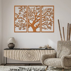 dřevo života 3 dílný dřevěný strom s ptáky Zvolte barvu dekoru: Třešeň, Rozměry šxv (cm): 240x155