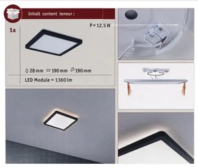Paulmann 71000 - LED/11,2W Přisazený panel ATRIA 230V 3000K černá