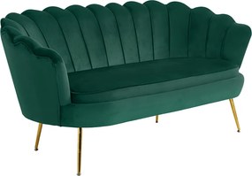 Luxusní pohovka, 2,5-sed, smaragdová Velvet / zlatá, styl Art-deco, NOBLIN